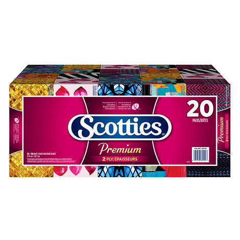 SCOTTIES PREMIUM FACIAL TISSUES 2 PLY, PACK OF 20 — Nuvo Express