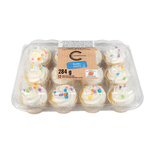 COMPLIMENTS MINI ICED CUPCAKES VANILLA 284G 12UNITS — Nuvo Express